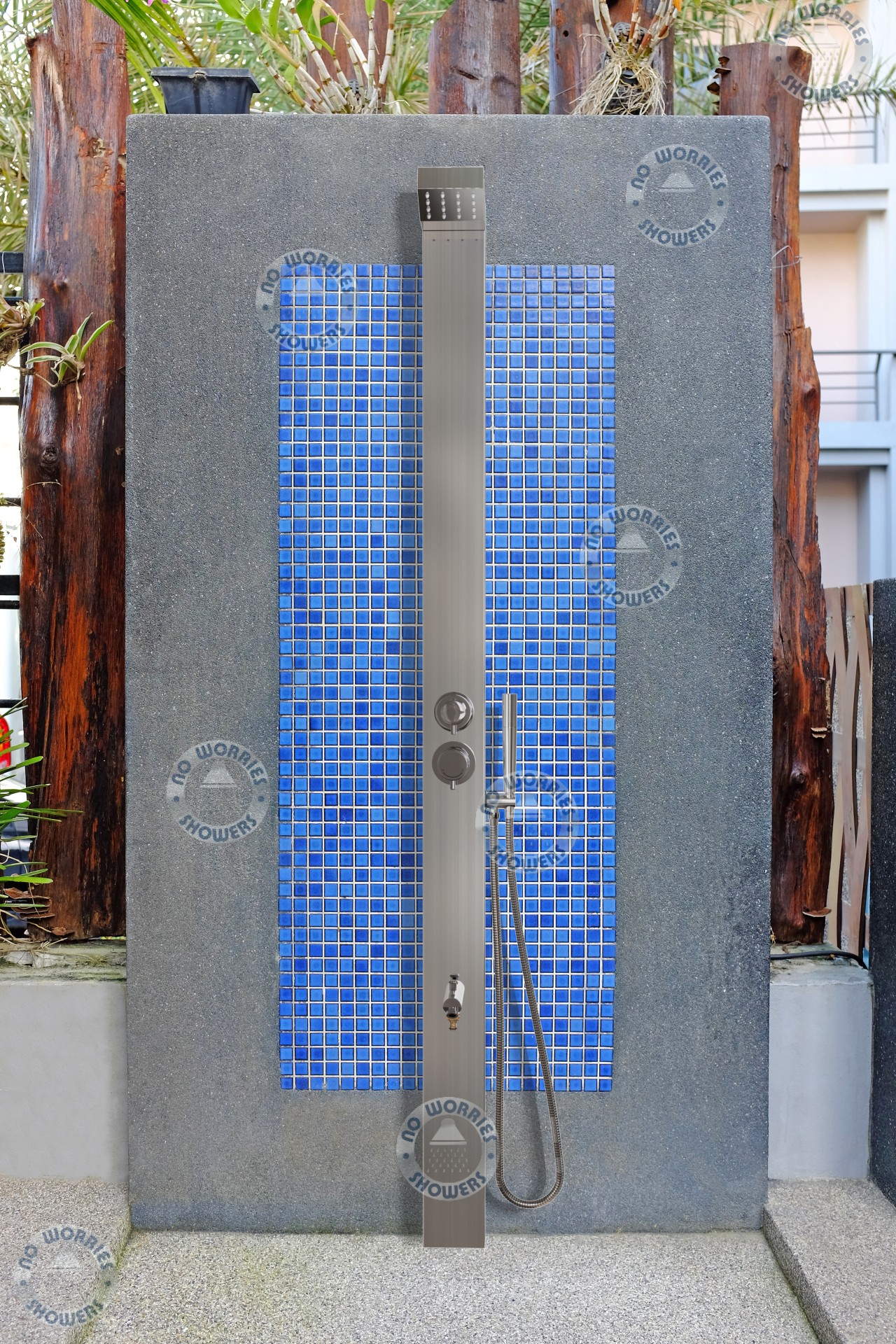 Bondi Silver ADA 316 Marine Grade Stainless Steel Outdoor Shower ...